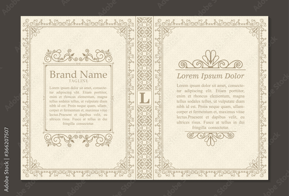 ornamental book cover design Stock Vector | Adobe Stock