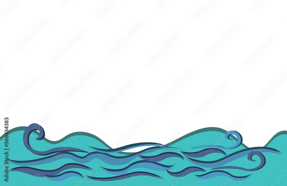 Cartoon Ocean Waves Background