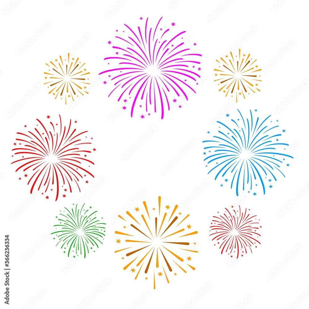 Firework - 6 Stock Vector | Adobe Stock