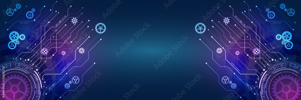 Abstract wide technology background. Futuristic digital innovation ...