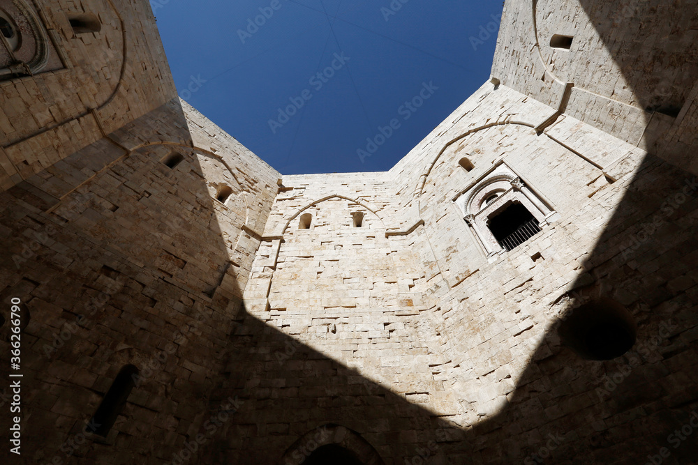 View of Castel del Monte, a Unesco world heritage medieval castle built ...
