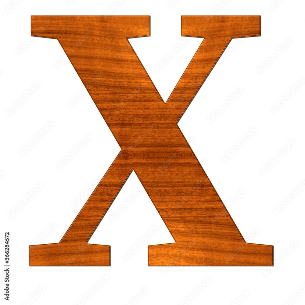 Chi, Greek alphabet wooden texture Stock Illustration | Adobe Stock