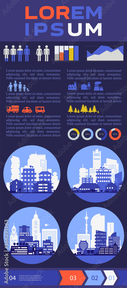 Abstract stylish cityscape infographics. Infographics elements ...