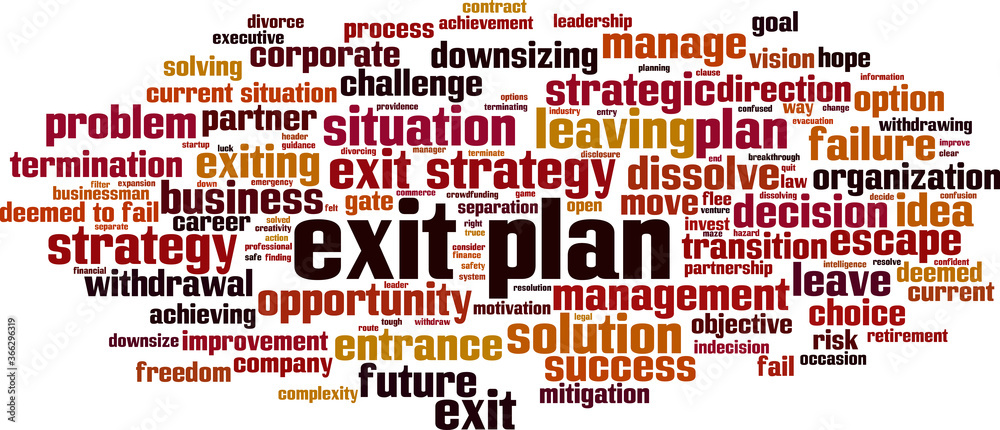Exit plan word cloud Stock Vector | Adobe Stock