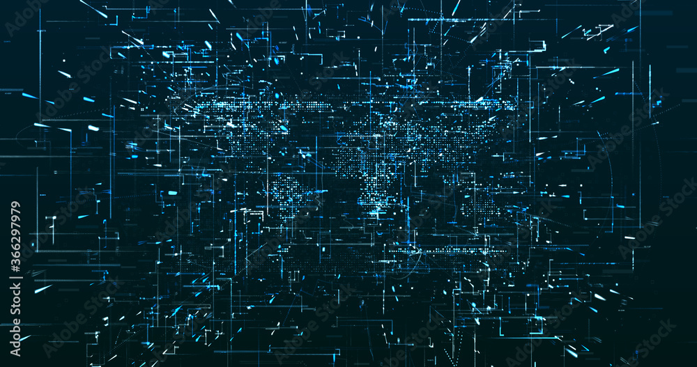 Abstract digital network data background, 3D rendering Stock ...
