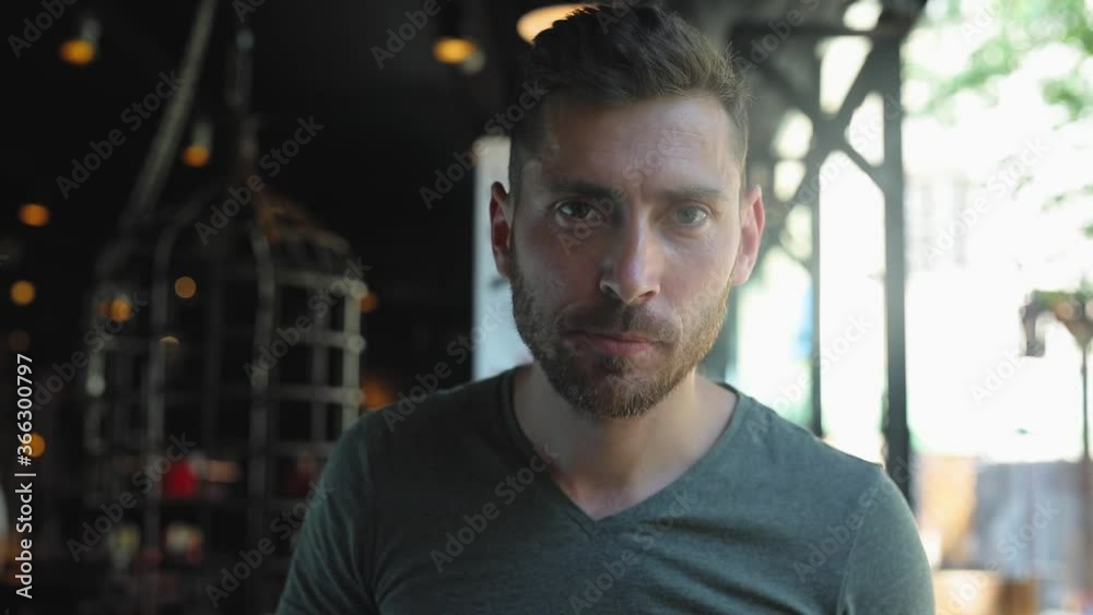 Man Eating Food, Meat Steak In Restaurant Closeup. Male Enjoying Taste ...