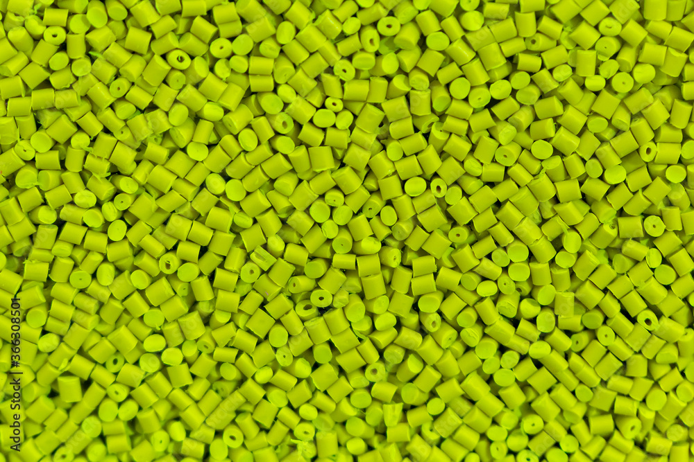 The pile of pellet material for injection process. The resin material ...