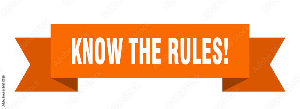 know the rules ribbon. know the rules paper band banner sign Stock ...
