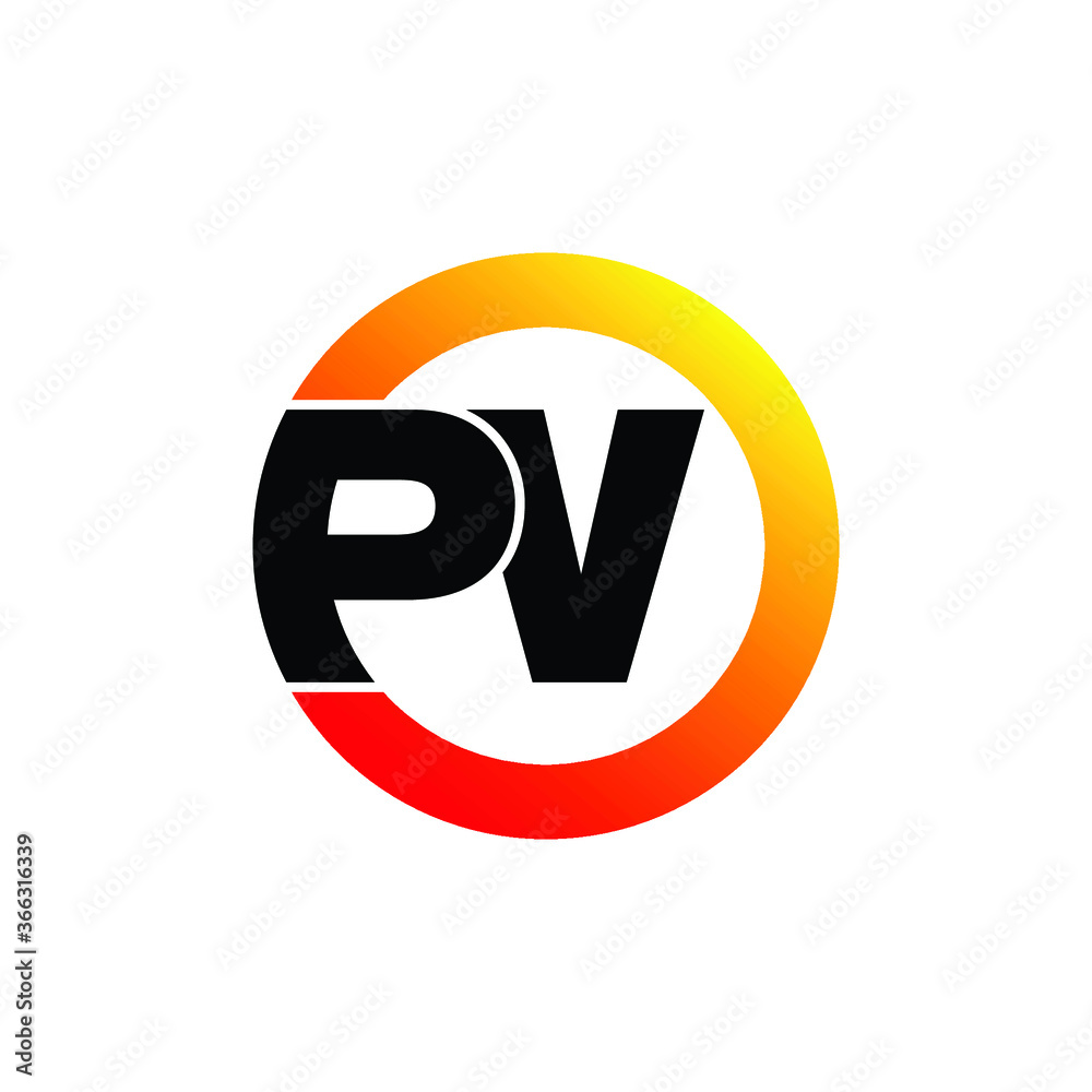 Letter PV logo design vector. simple monogram icon Stock Vector | Adobe ...