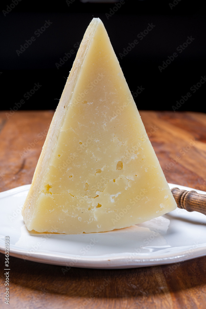 Italian cheese collection, matured pecorino romano hard cheese made ...
