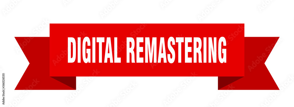 digital remastering ribbon. digital remastering paper band banner sign ...