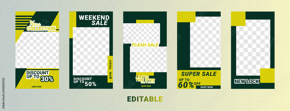 Editable story background template. Vector background for modern ...