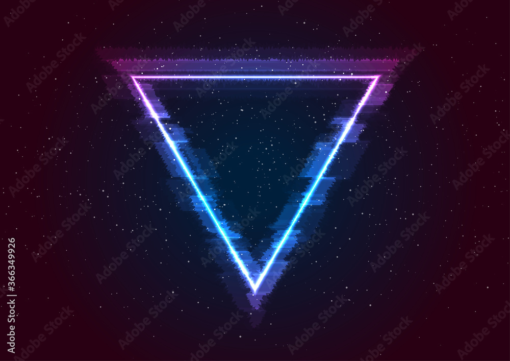 Retro futuristic 80s - 90s abstract hi-tech neon background with galaxy ...