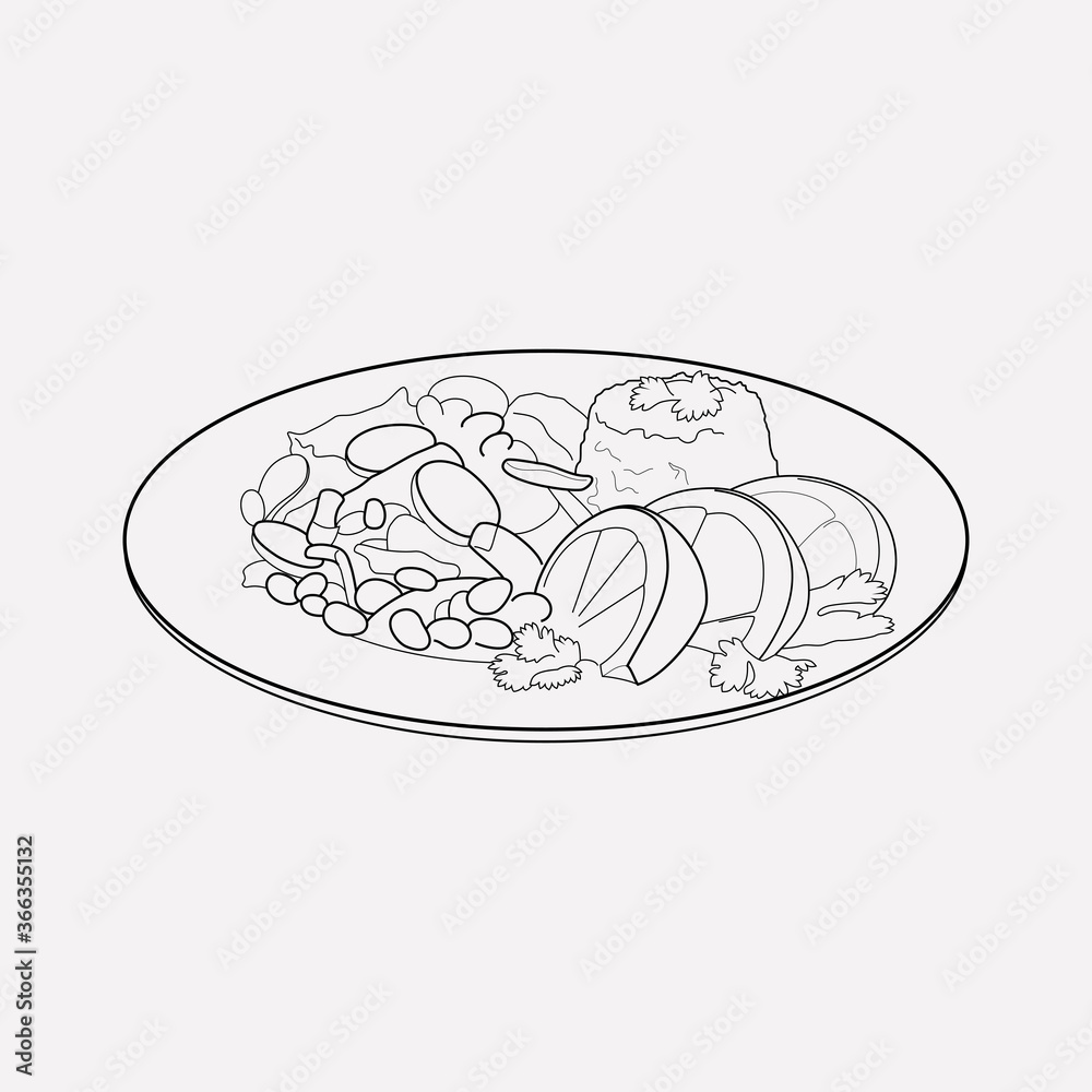 Brazilian feijoada icon line element. Vector illustration of brazilian ...