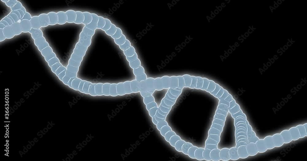 Destruction of DNA model. The DNA model explodes and shatters into many ...