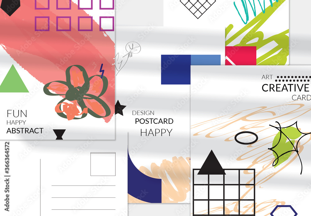 Green Flower on Pink Vertical Postcard Template Layout Stock Template ...