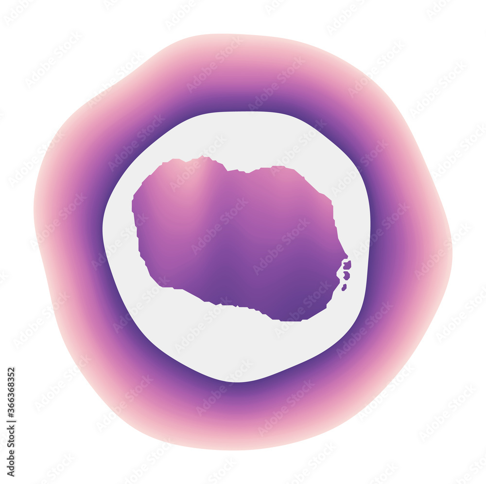 Cook Islands icon. Colorful gradient logo of the island. Purple red ...