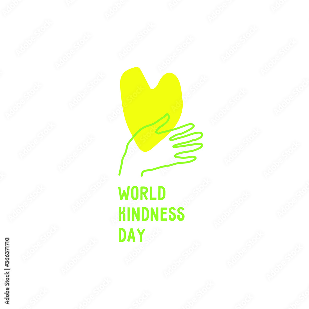 World kindness day logo. Random acts of kindness day emblem. Caring ...