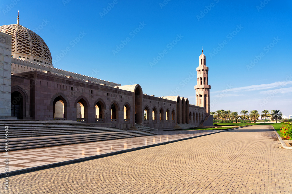 Sultan Qaboos Grand Mosque. Grand mosque In Muscat. The Muscat mosque ...
