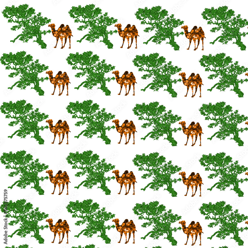 Camel Patterns Texture seamless background, 3d illustration Stock ...