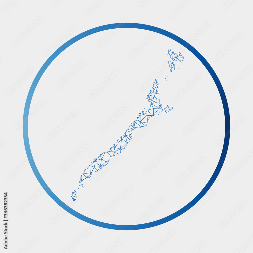 Palawan icon. Network map of the island. Round Palawan sign with ...