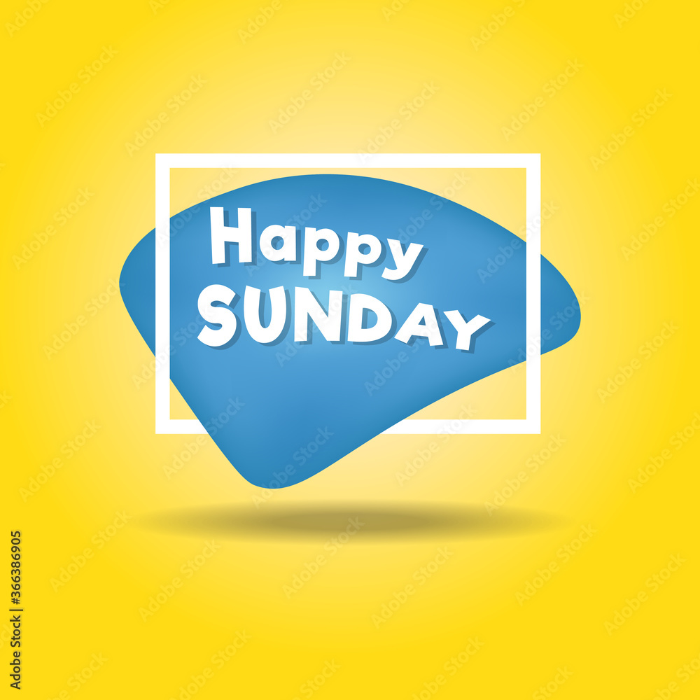 happy sunday greeting poster illustration Stock Vector | Adobe Stock