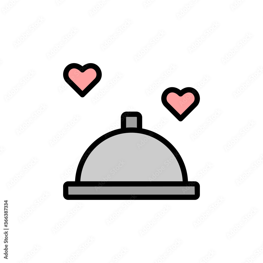 Service, wedding dinner icon. Simple color with outline vector elements ...