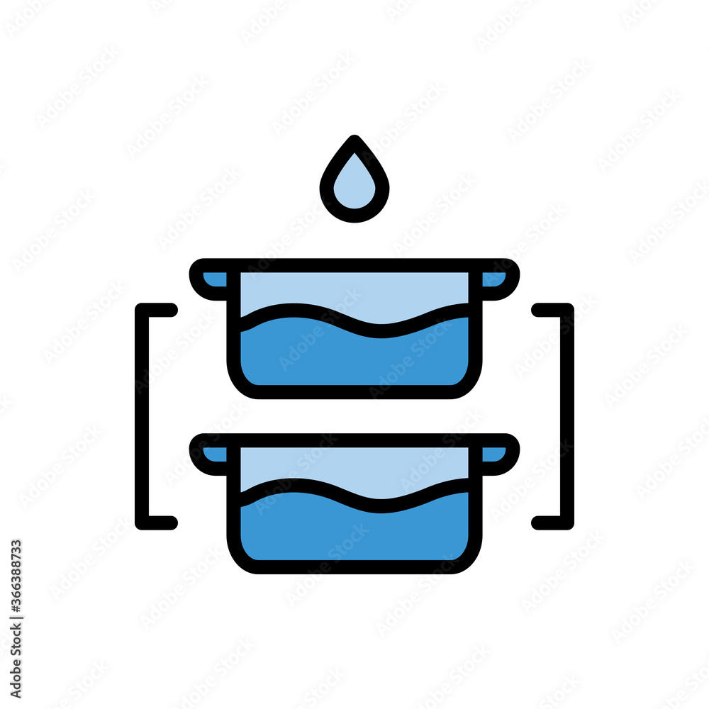 Water tank icon. Simple color with outline vector elements of aqua ...