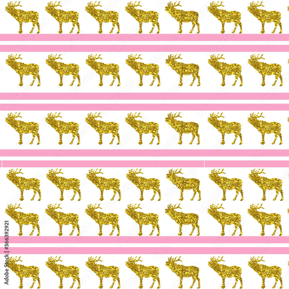 Reindeer Antler Moose Golden Patterns Texture seamless background, 3d ...