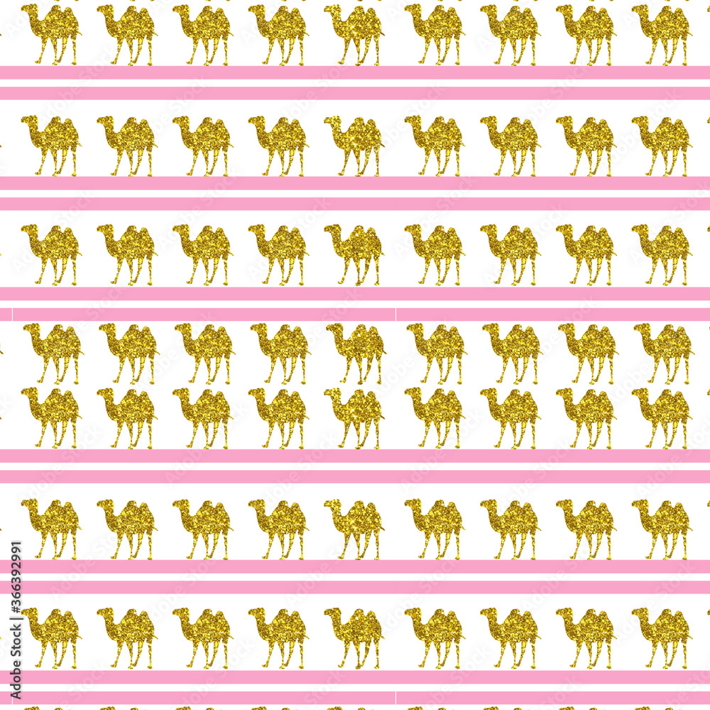 Golden Camel Patterns Texture seamless background, 3d illustration ...