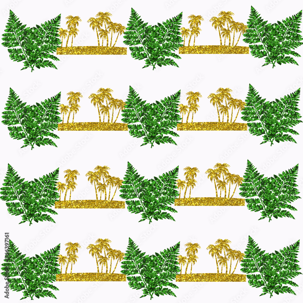 Golden green nature trees, Patterns Texture seamless background, 3d ...