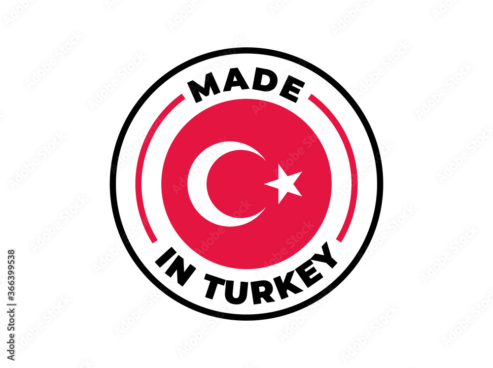 "Made in Turkey" vector icon. Illustration with transparency, which can ...