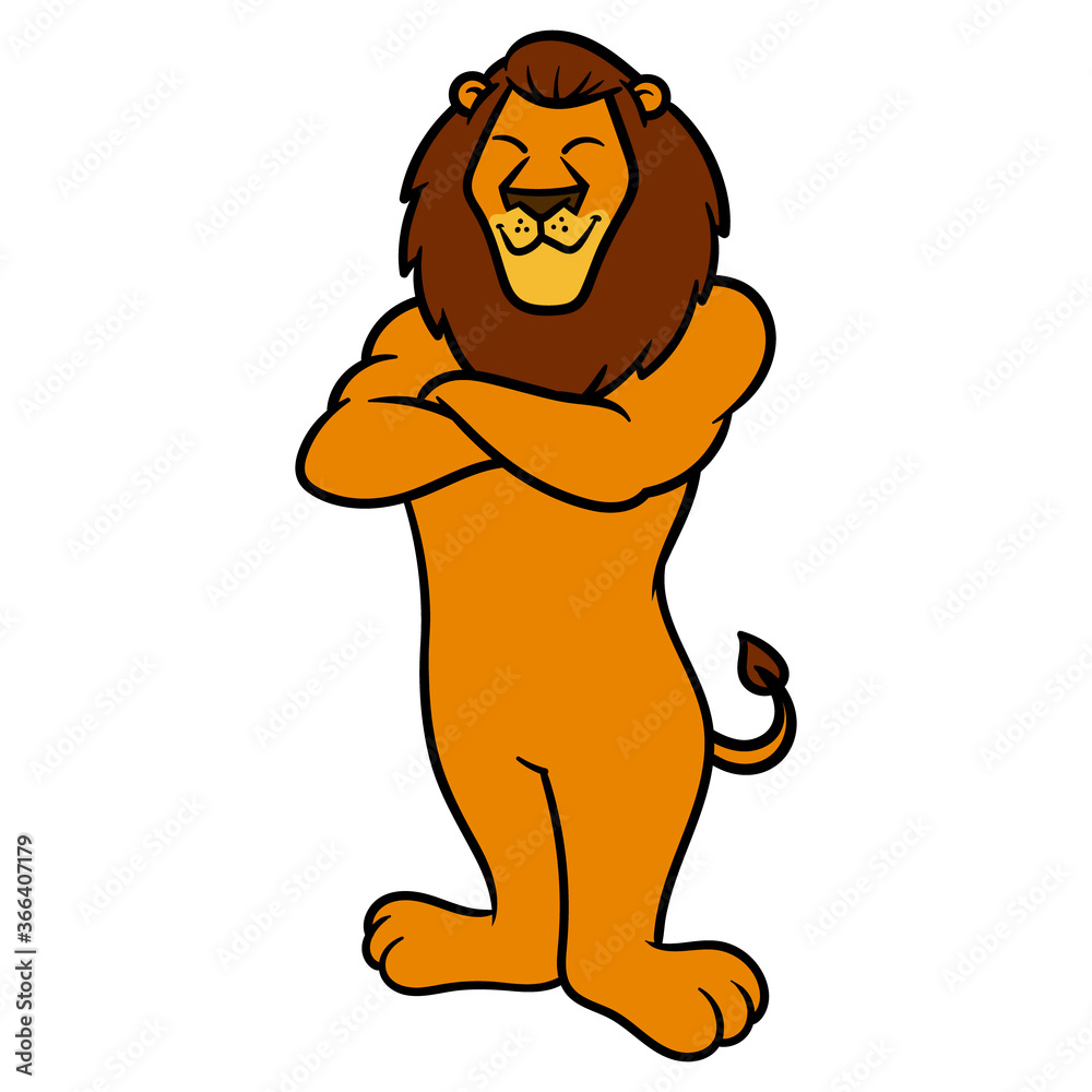 Cartoon Happy and Smiling Lion Character Illustration Stock Vector ...