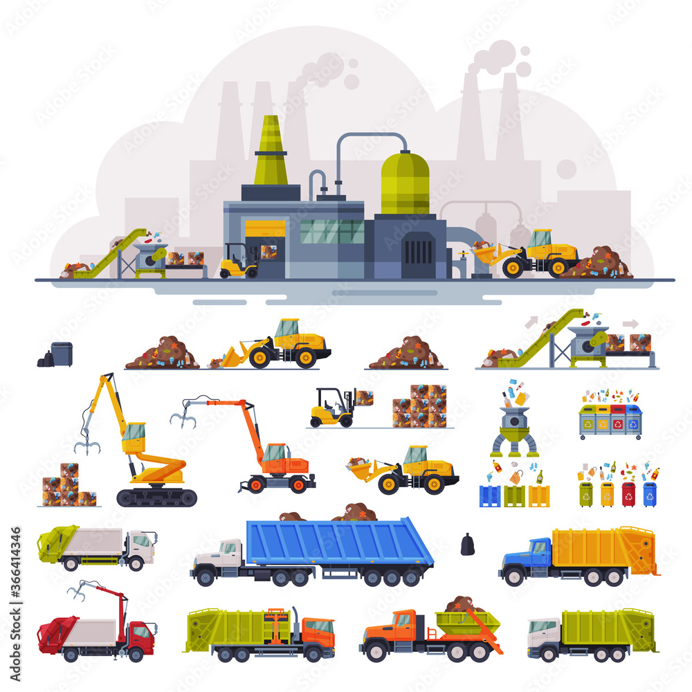 Waste Processing Plant, Industrial Garbage Recycling, Collection of ...