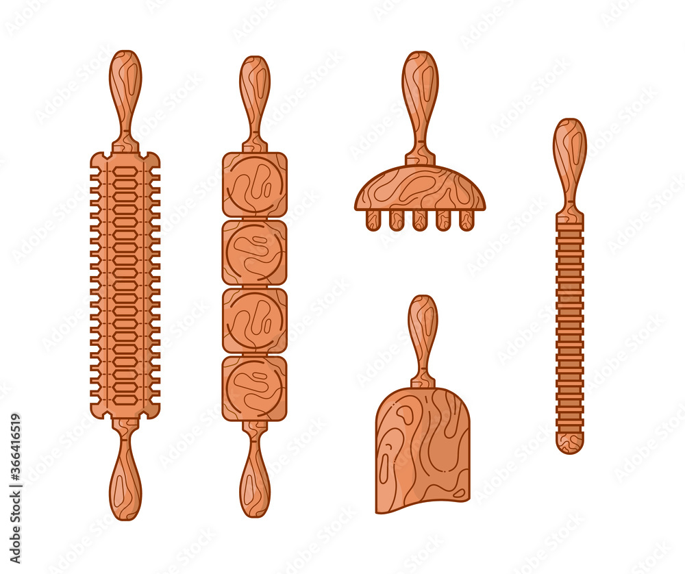 MADEROTHERAPY ICONS, MASSAGE, BODY, BODY KIT Stock Vector | Adobe Stock