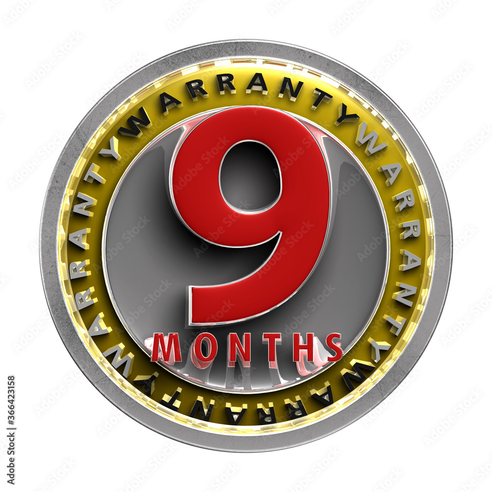 3D illustration Signs 9 months isolated on a white background.(with ...