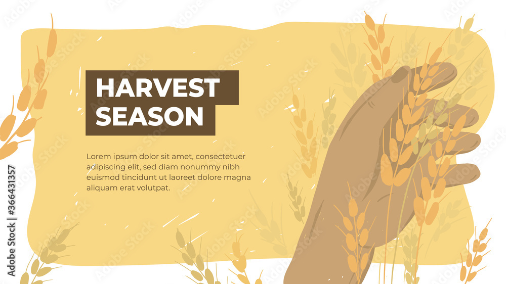 Design template for agriculture or farming. Layout or flyer with farmer ...