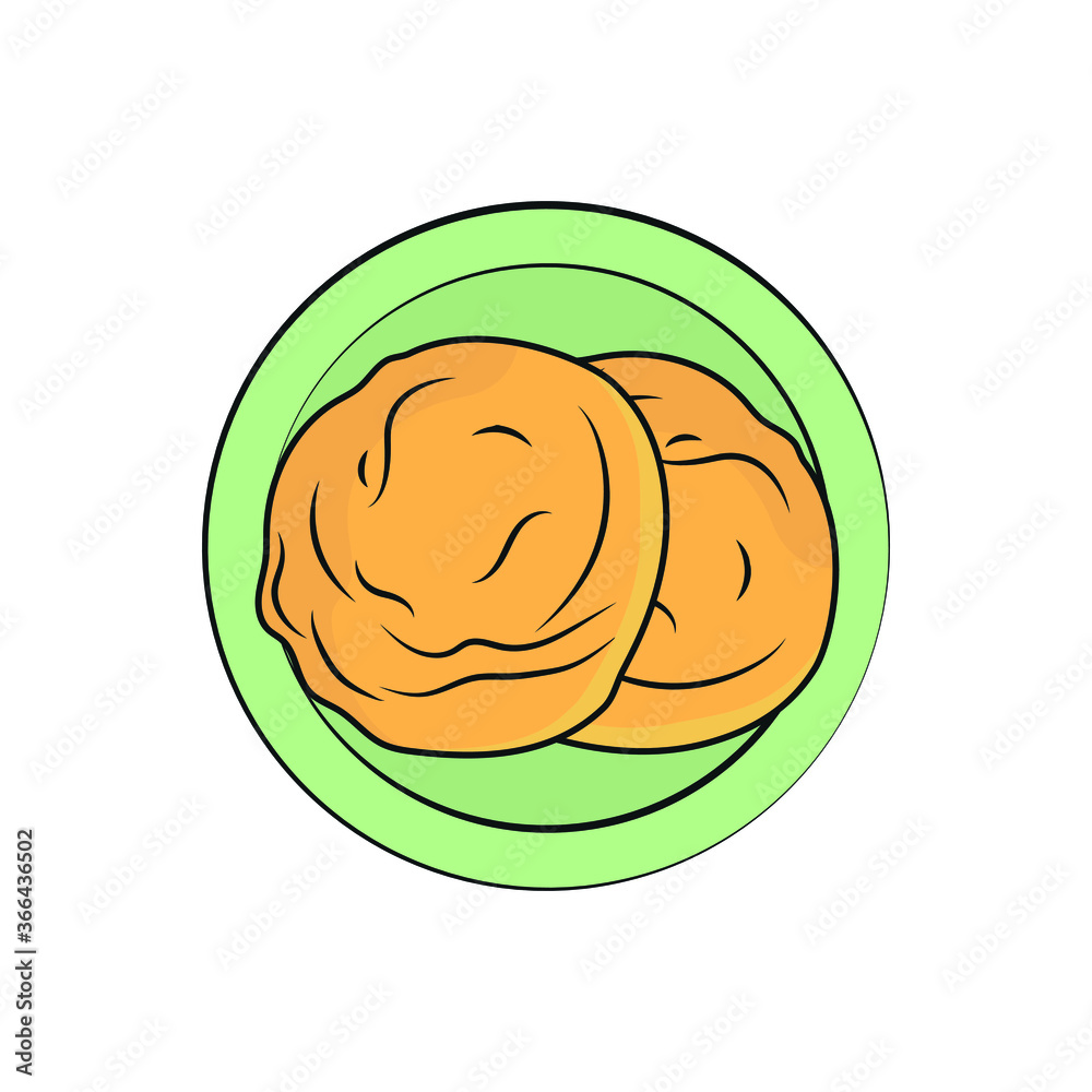 Cartoon Roti canai, cane. Prata bread. Stock Vector | Adobe Stock