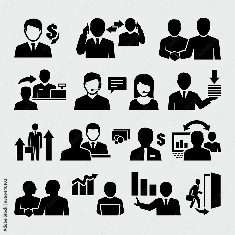 Sales Business People Vector Icons Stock Vector | Adobe Stock