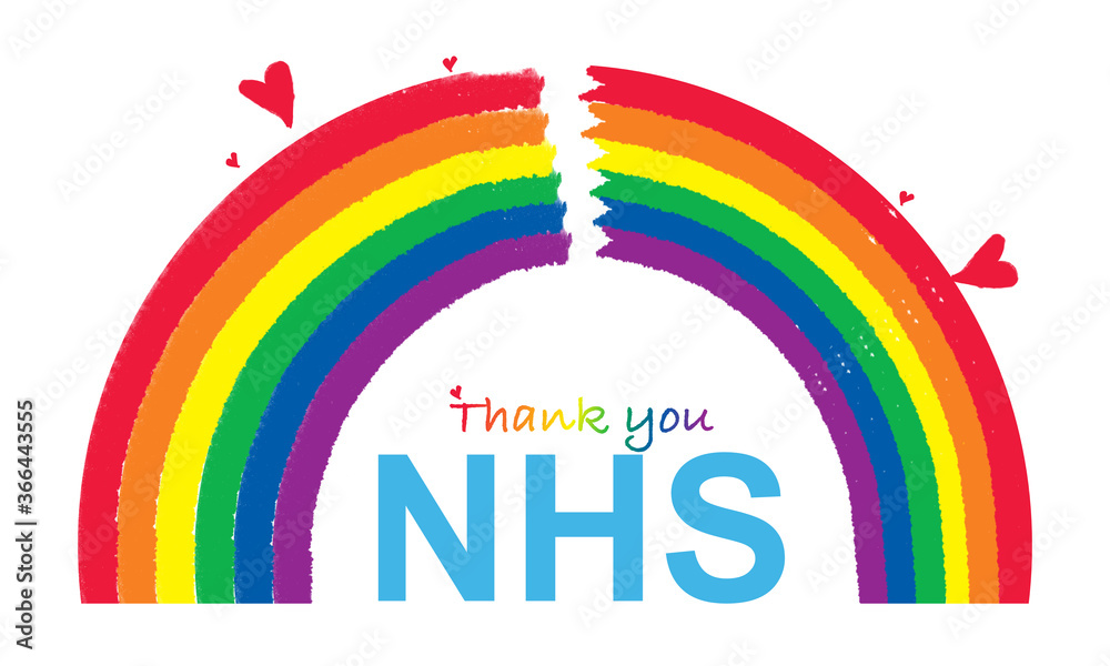 Thank you NHS rainbow Stock Vector | Adobe Stock
