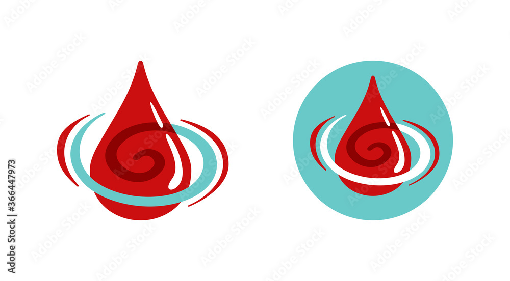 Blood coagulation (clotting) icons - blood changes from liquid to gel ...