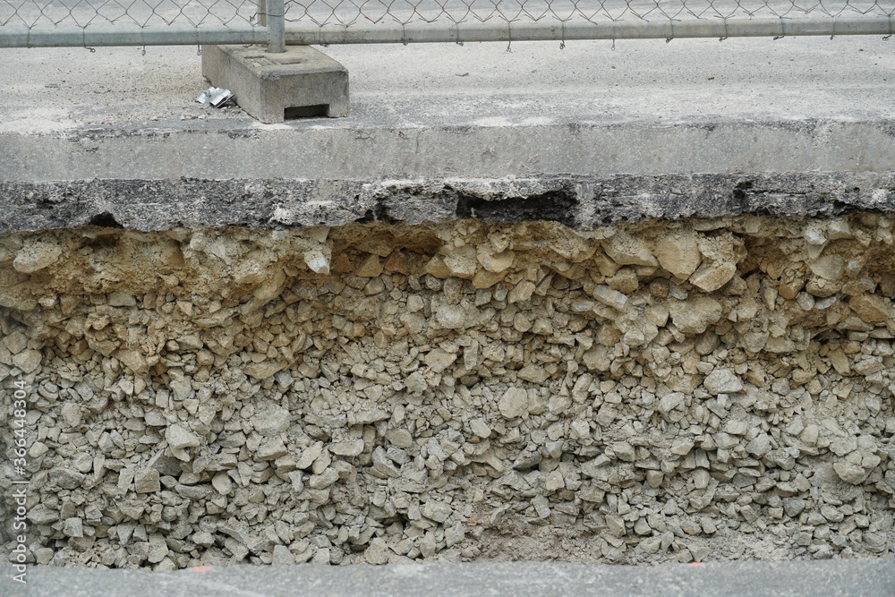 Construction ditch of a civil engineering building site in cross ...