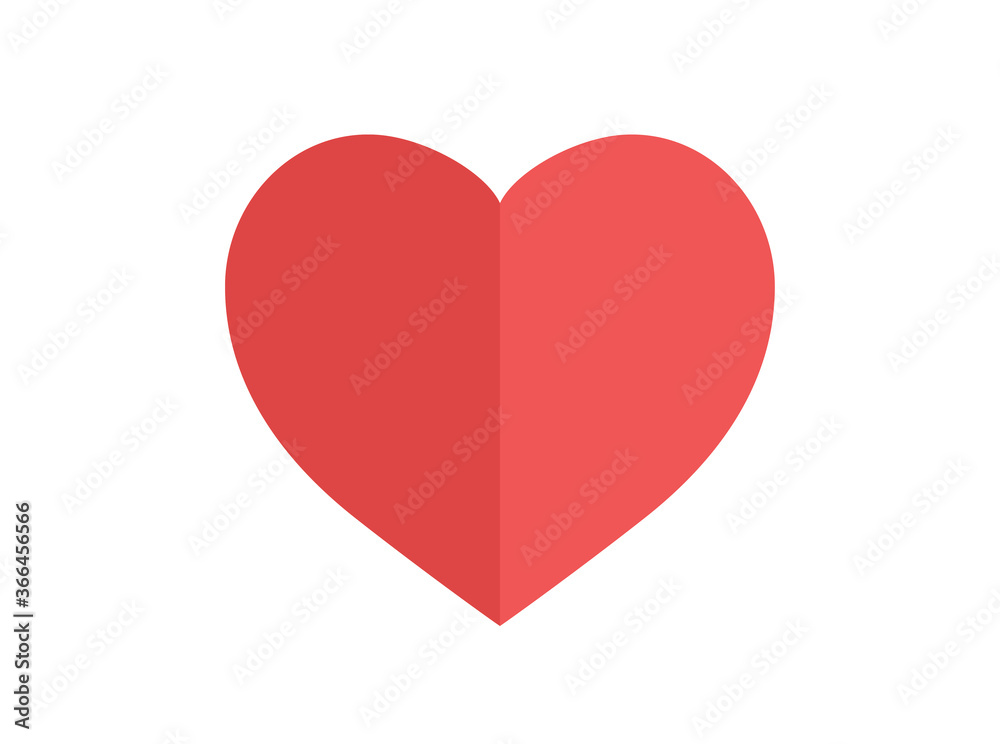 Heart icon. Half heart icon. Two piece heart vector. Red heart vector ...