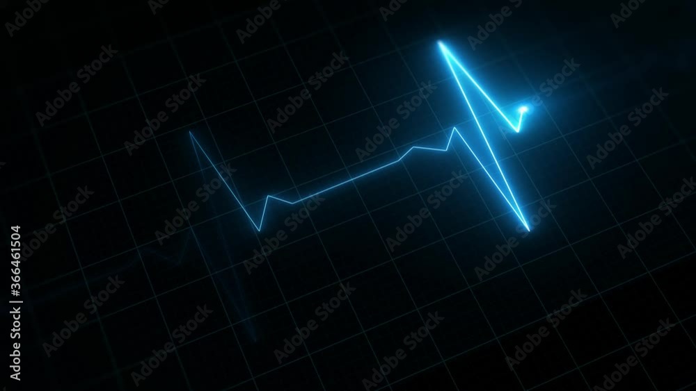 Heart rate monitor electrocardiogram EKG or ECG looping background ...