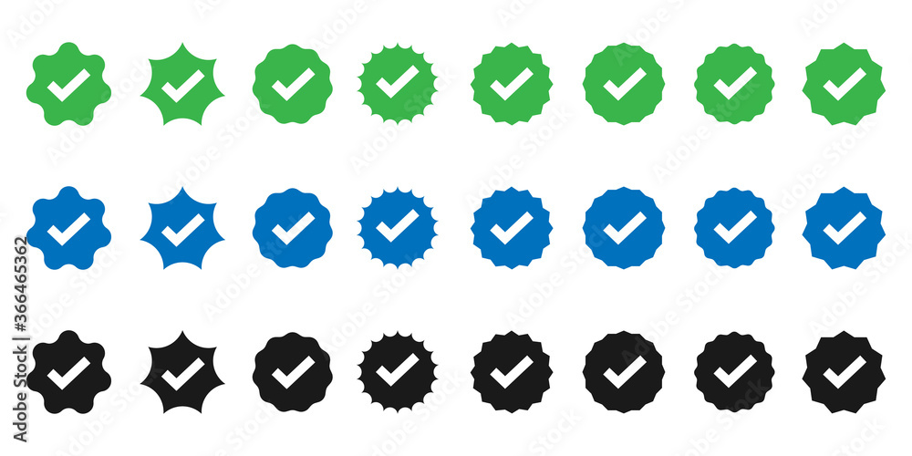 Approved icon collection. Profile verification and verification badge ...