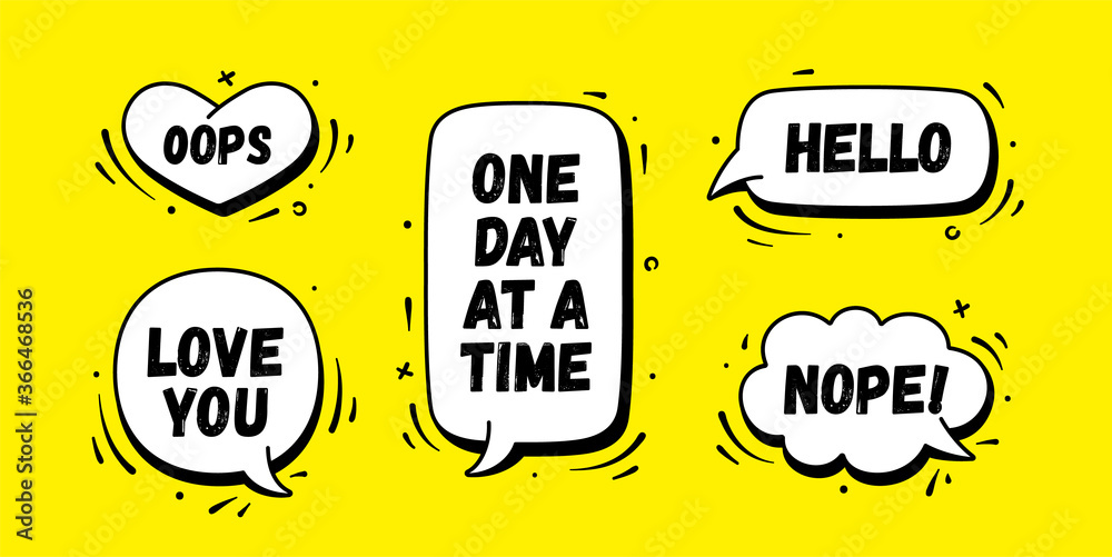 Speech bubble. Set of chat message, cloud talk, speech bubble. White ...