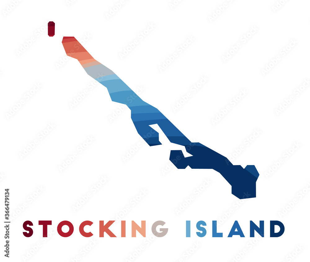 Stocking Island map. Map of the island with beautiful geometric waves ...