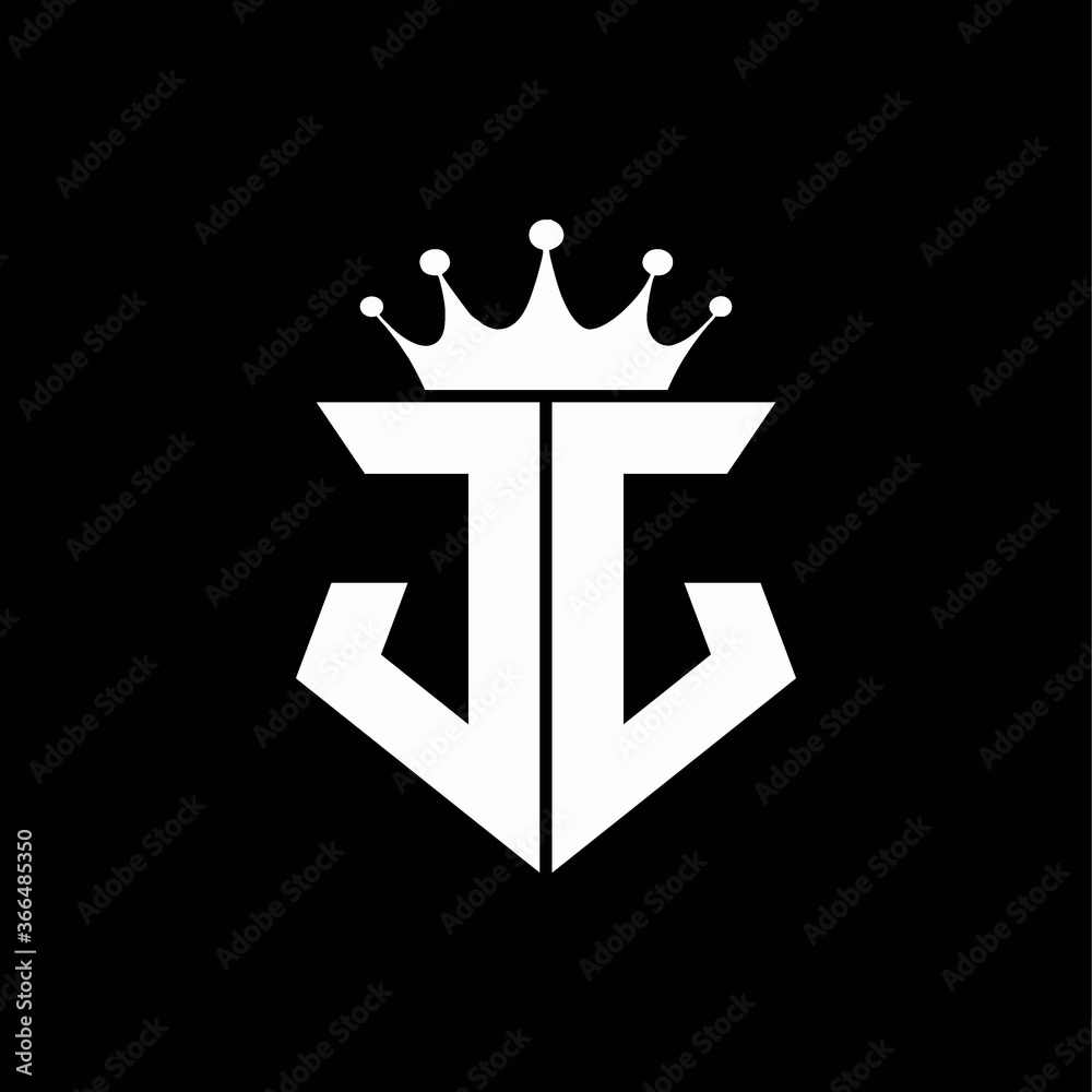 Vektorová grafika „jj logo monogram shield shape with crown design ...