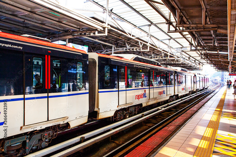 KUALA LUMPUR, MALAYSIA - January 24, 2020 : Malaysia Light Rail Transit ...
