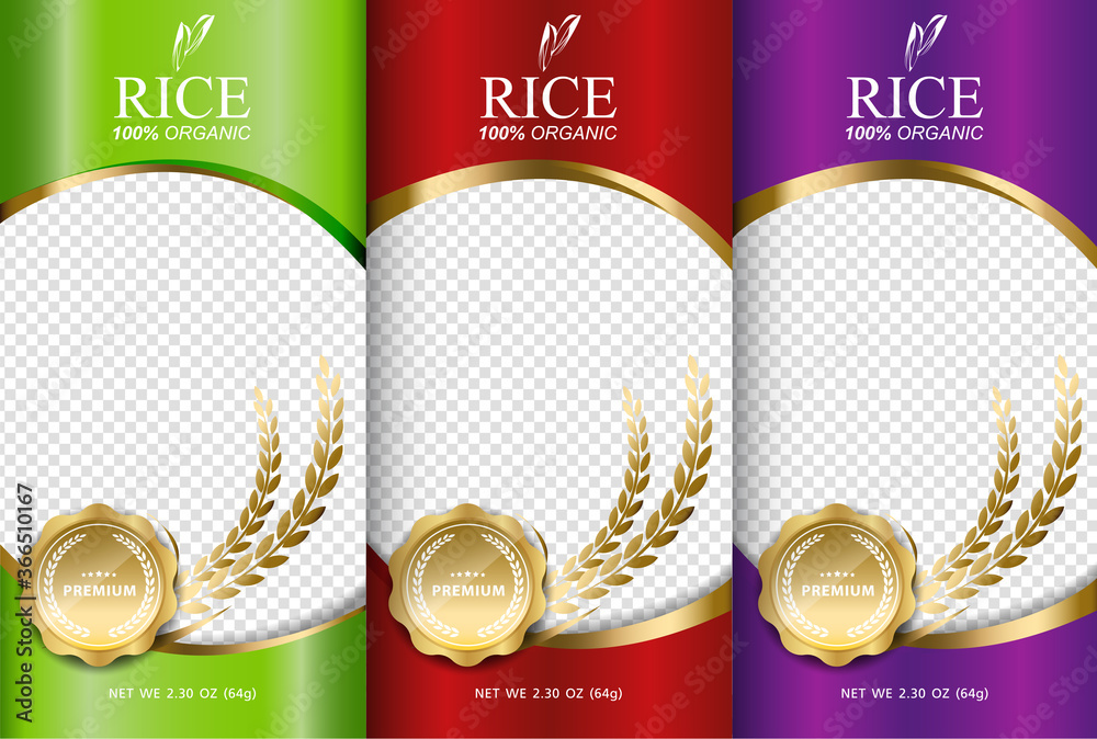 Rice food or thai food, banner and poster template vector design. Stock ...